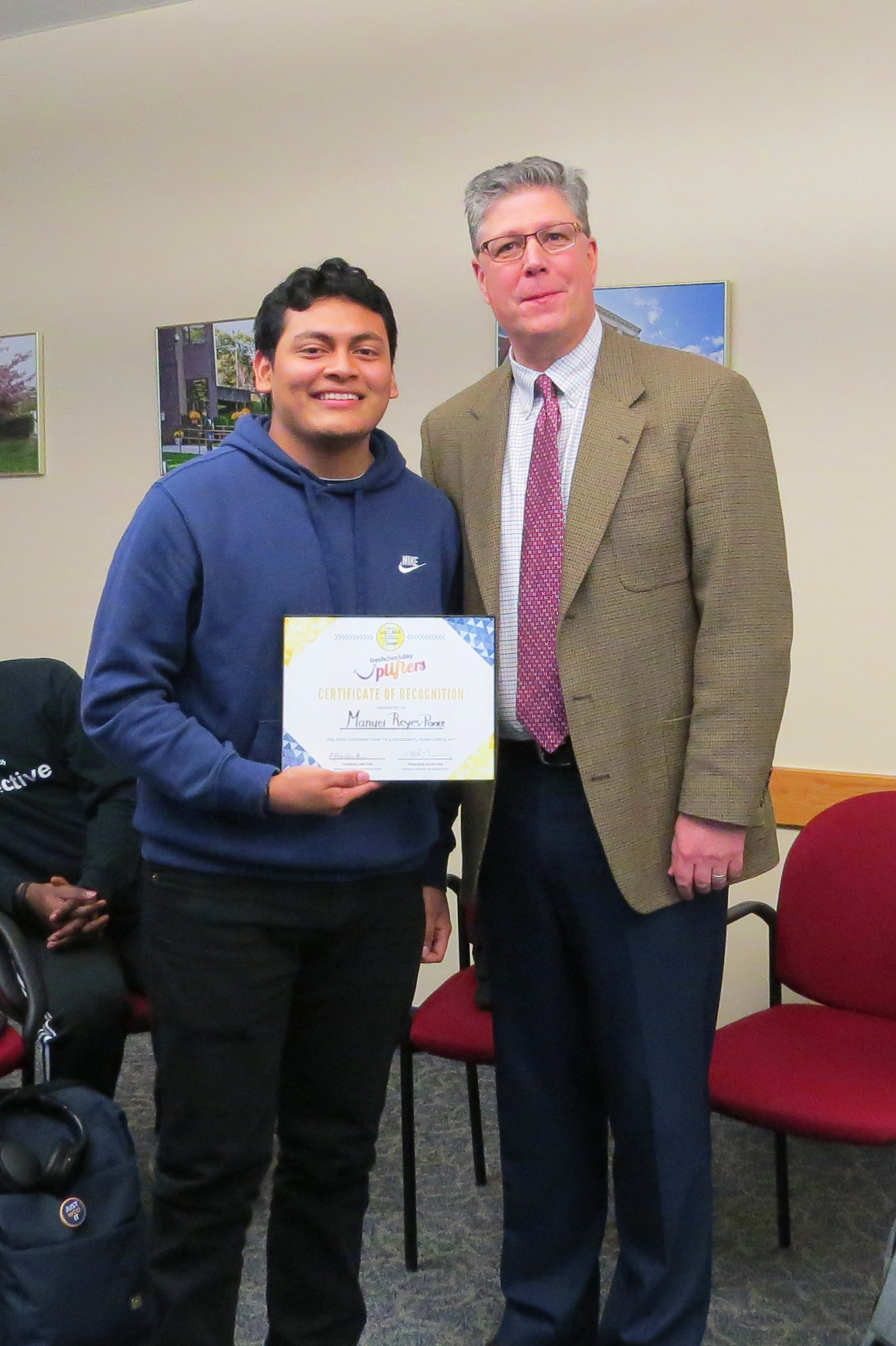 Fresh Check Day Uplifter Award presented to Manuel Reyes-Ponce and the ...